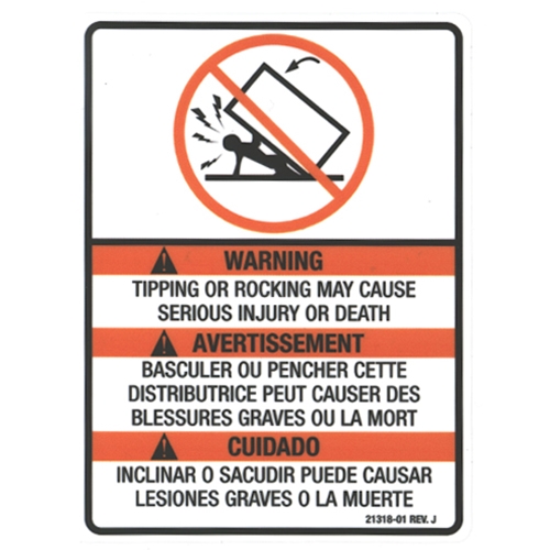 D & S Vending Inc - D21318 - AMS "Do Not Tip" Decal