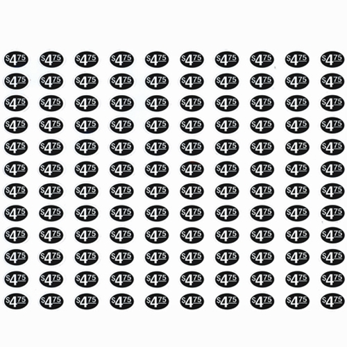 D & S Vending Inc - D1124052-16 - Vendo Price Labels- $4.75