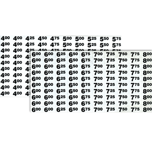 D & S Vending Inc - D460347B - AP Price Labels- $4.00-$8.00